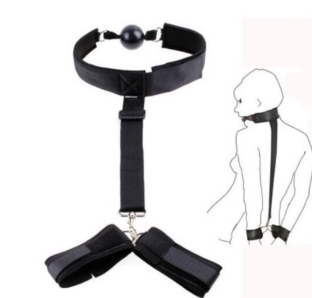 Slave Open Mouth Gag Bondage Restraint Neck Collar Handcuffs Couples