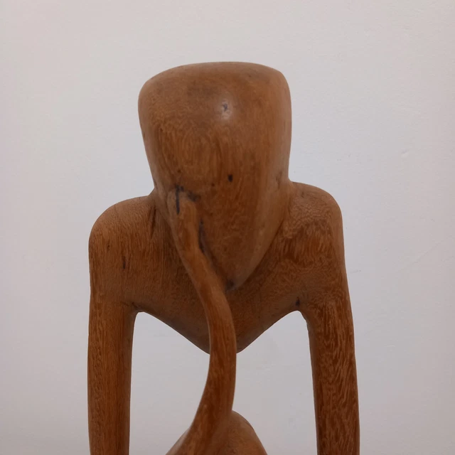 SCULPTURE EN BOIS Clair "Le Penseur" Design Minimaliste Scandinave ...