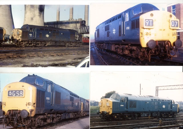 14 6X4 INCH colour photos of blue PRE-TOPS BR class 37 diesel locos £3. ...