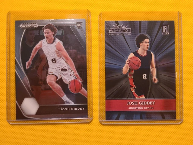 JOSH GIDDEY 2022 Wild Card Alumination RC #ABC-44 & 2021 PRIZM ROOKIE ...