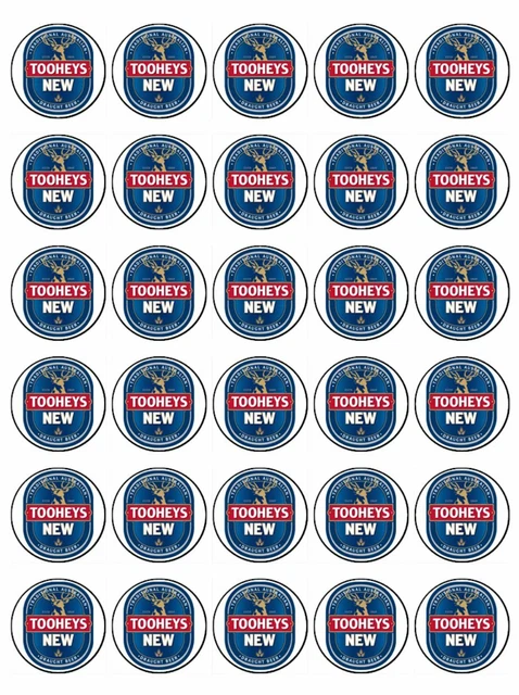 TOOHEYS NEW BEER Edible Cupcake Toppers Wafer Birthday Cake Decoration ...