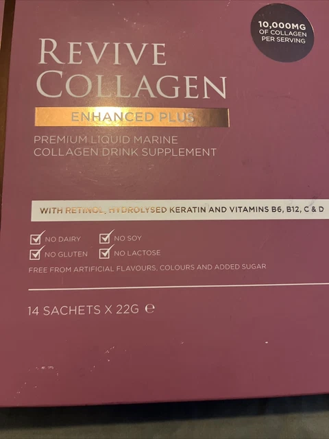 REVIVE COLLAGEN ENHANCED Plus Collagen Drink Supplement 14 Sachets x ...
