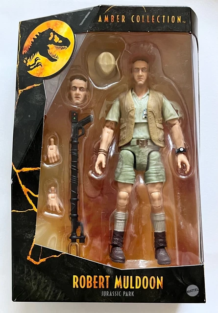 FIGURINE ARTICULÉE MATTEL Jurassic Park Amber Collection Robert Muldoon ...