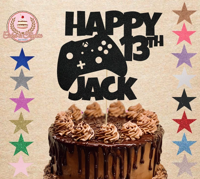 HAPPY BIRTHDAY GLITTER & Mirror Cake Topper Xbox Controller ...