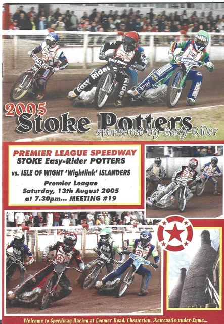 STOKE V ISLE Of Wight 13/8/2005 Blank Speedway Programme £1.75 - PicClick UK