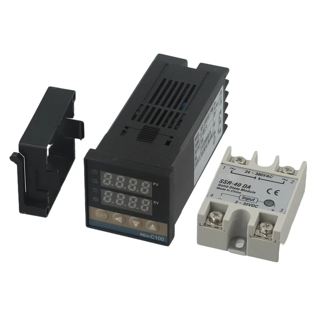 RÉGULATEUR DE TEMPÉRATURE et thermocouple REX-C100 SSR DN+SSR-40DA+M6 britanni EUR 29,56 ...