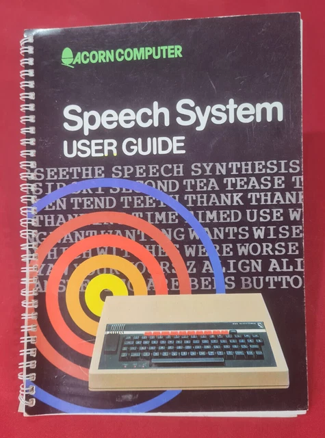 USER GUIDE FOR Speech System Acorn BBC Micro Acorn Computer Iss 2 1983 ...