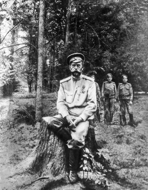 NICHOLAS II THE last Tsar of Russia sits in the woods around the t- Old ...