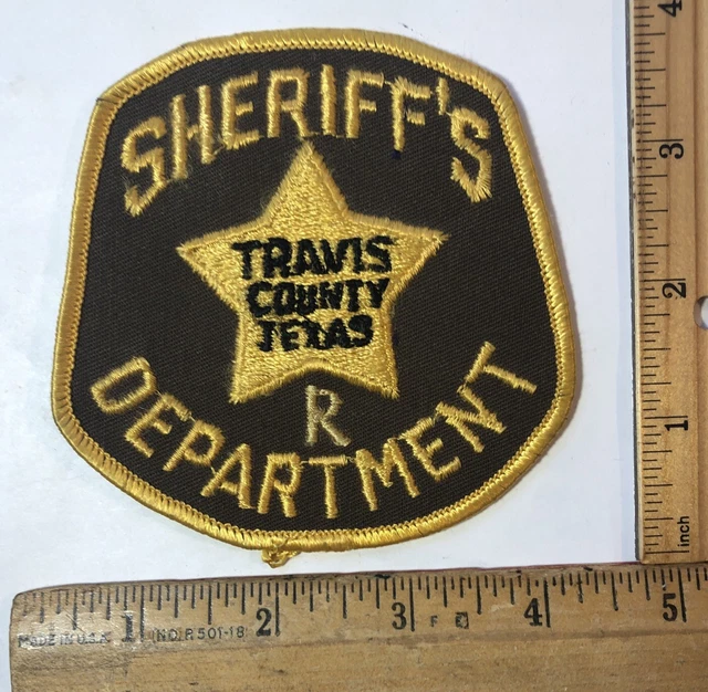 VINTAGE OBSOLETE TRAVIS County Texas Sheriff Shoulder Patch LEO ...