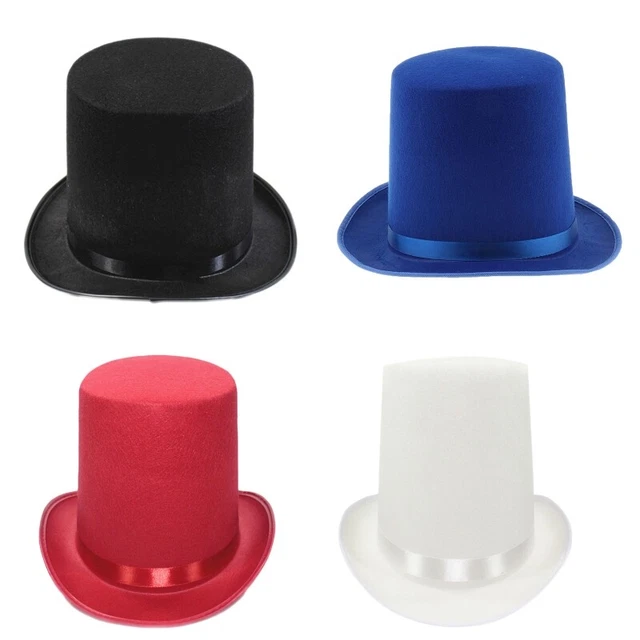 BLACK TOP HAT Bowler Top Hat Magician Top Hat Fancy Dress Costume ...
