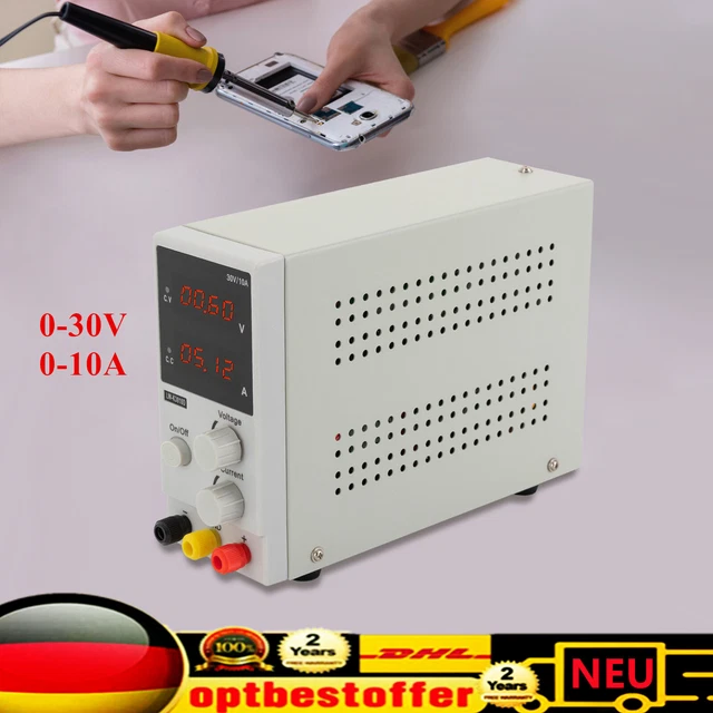 LABORNETZGERÄT LABORNETZTEIL NETZGERÄT Regelbar 30V 10A DC Netzteile ...