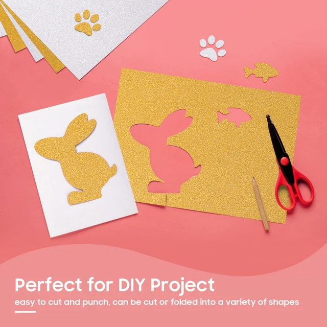 SPARKLY CRAFT PAPER Glitter Gold Card Stock Double-sided Cardstock £13. ...