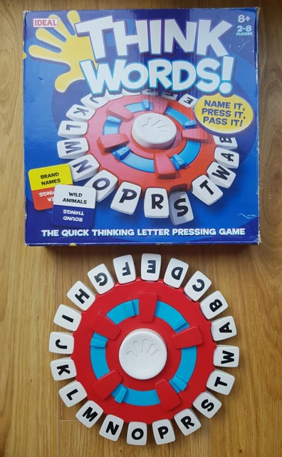 IDEAL THINK WORDS Family Game Quick Thinking Letter Pressing Game + box ...