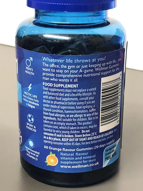 VITABIOTICS WELLMAN GUMMIES - 60 Vegan Gummies. BRAND NEW. EXP:05/2025 ...