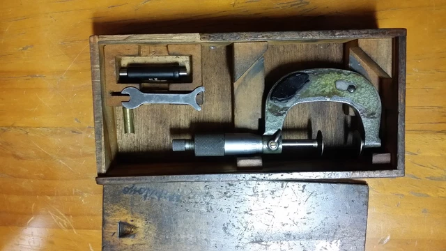 MITUTOYO SPAN TYPE Micrometer 1" - 2" x 0.001" flange contact tips, key ...