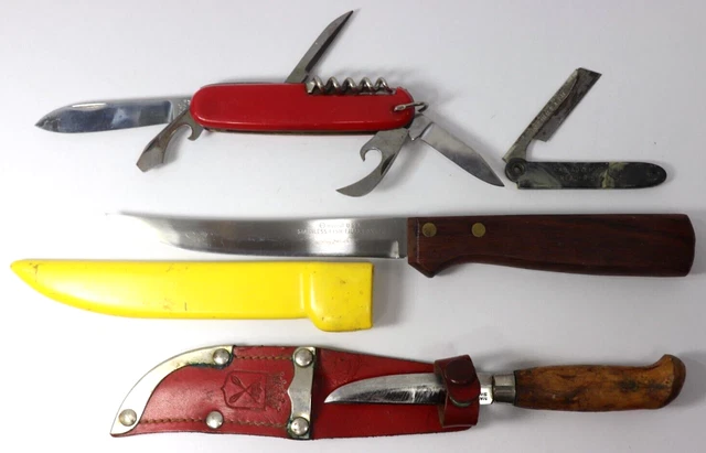 VINTAGE KNIFE LOT: INOX German Swiss Army, Sweden Rostfri, USA Imperial ...