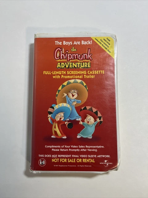 VINTAGE THE CHIPMUNK Adventure VHS Movie Tape Animated Film Alvin Simon ...