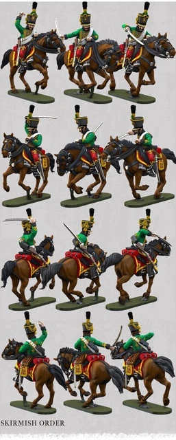 NAPOLEONIC AUSTRIAN CAVALRY Hussars Skirmish Order Set A 3x Mounted ...