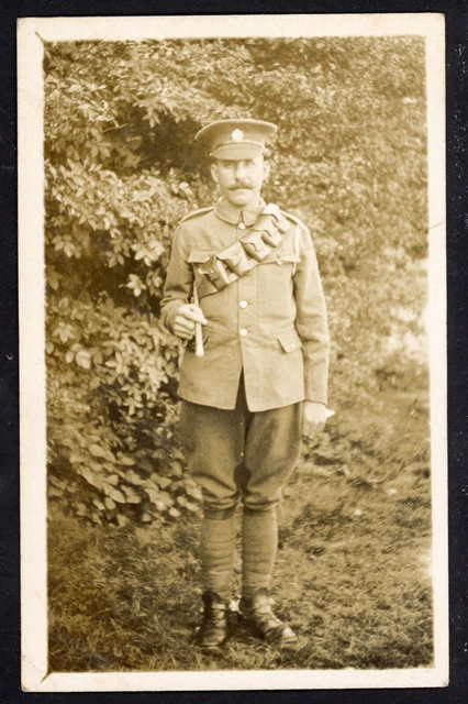 WW1 RP MILITARY BRITISH SOLDIER IN FULL UNIFORM REAL PHOTO c1915 #24 ...