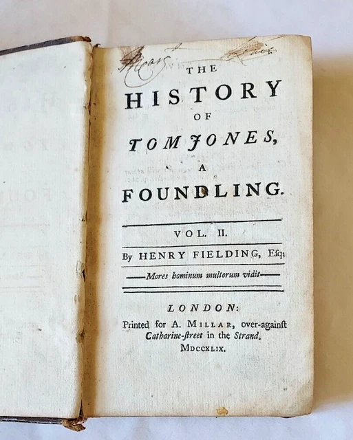 THE HISTORY OF TOM JONES A FOUNDLING, vol II, 1749 £39.98 - PicClick UK