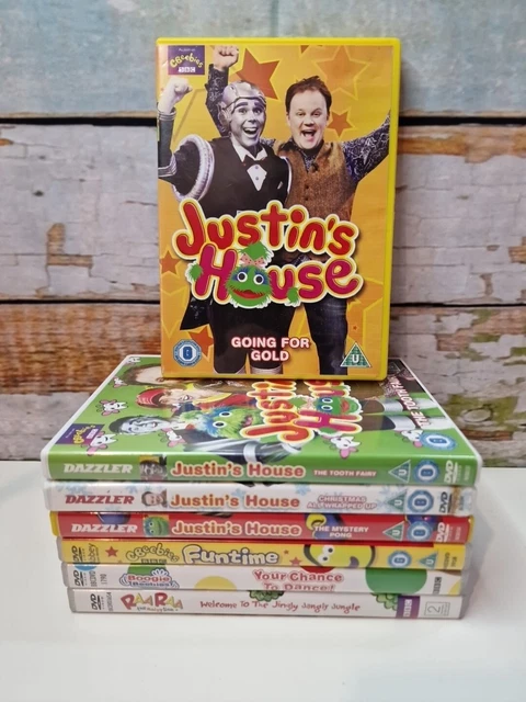 JUSTINS HOUSE DVDS Cbeebies Bundle Fun Time Boogie Beebies Raa Raa ...