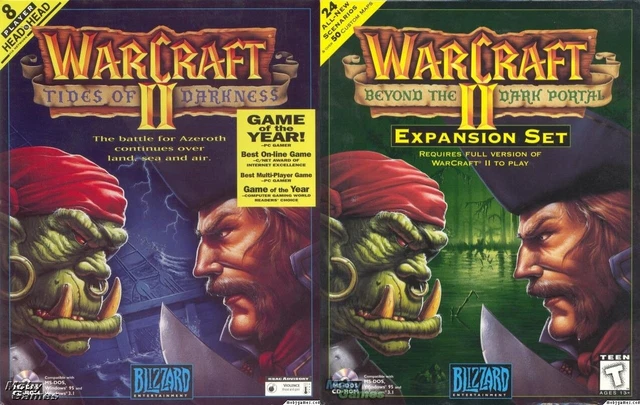 PC GAME WARCRAFT II 2 Tides of Darkness CD-ROM Big Box w/disc & manual ...
