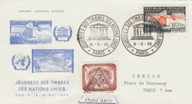 UNESCO FRANCE UNITED Nations Cover 1959 (93362) £3.48 - PicClick UK