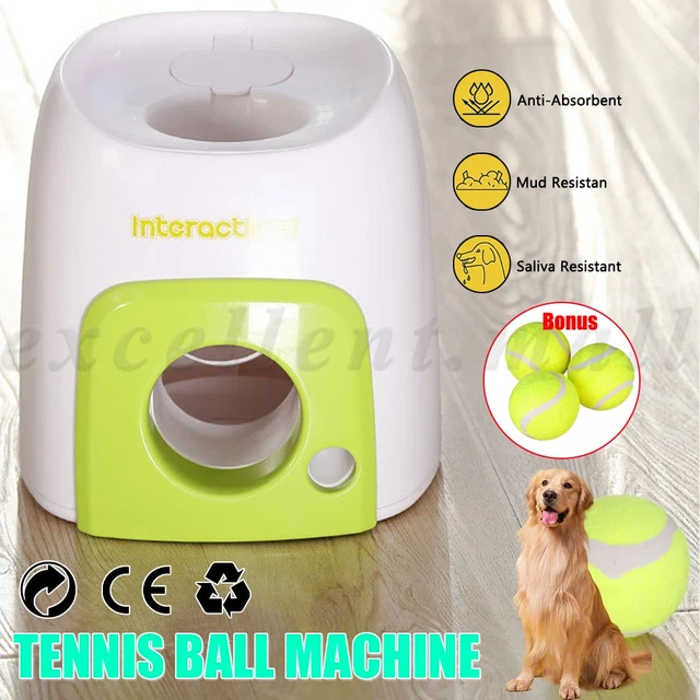 PET TENNIS BALL Machine Launcher Interactive Dog Toys Fetch Thrower ...