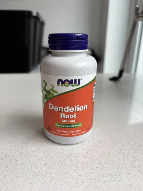 NOW DANDELION ROOT 500mg 100 Veg Capsules Herbal Supplement Exp 07/2028 ...