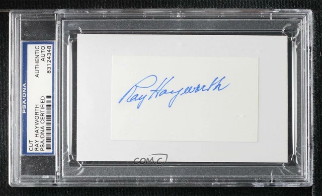 1900-PRESENT AUTHENTICATED RAY Hayworth PSA/DNA Certified Encased Auto ...