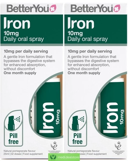 BETTERYOU IRON 10MG Daily Oral Spray Hi Strength Can Reduce Fatigue *2 ...