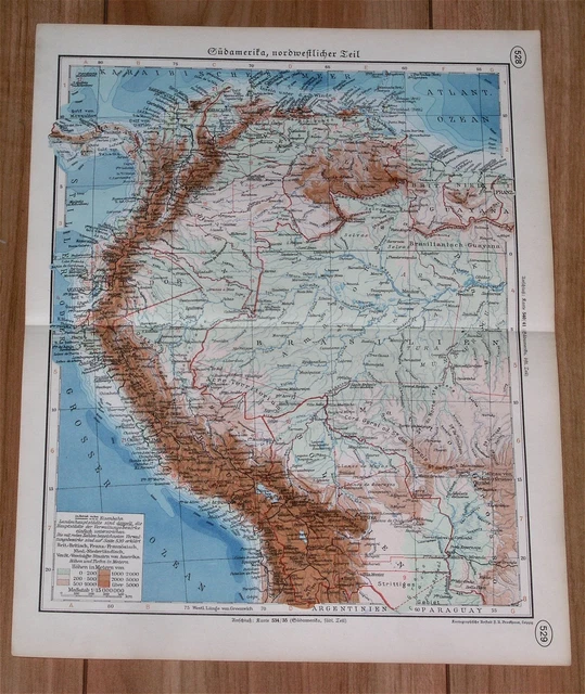 1937 MAP OF Colombia Ecuador Venezuela Peru / South America £20.69 ...
