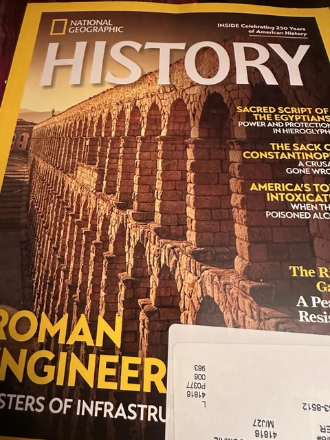 NATIONAL GEOGRAPHIC HISTORY Magazine Jan/Feb 2026 NEW Roman engineering ...