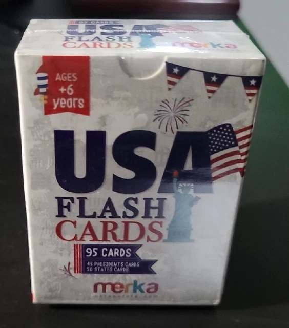 MERKA EDUCATIONAL FLASHCARDS USA - 95 Cards Presidents & States - New ...