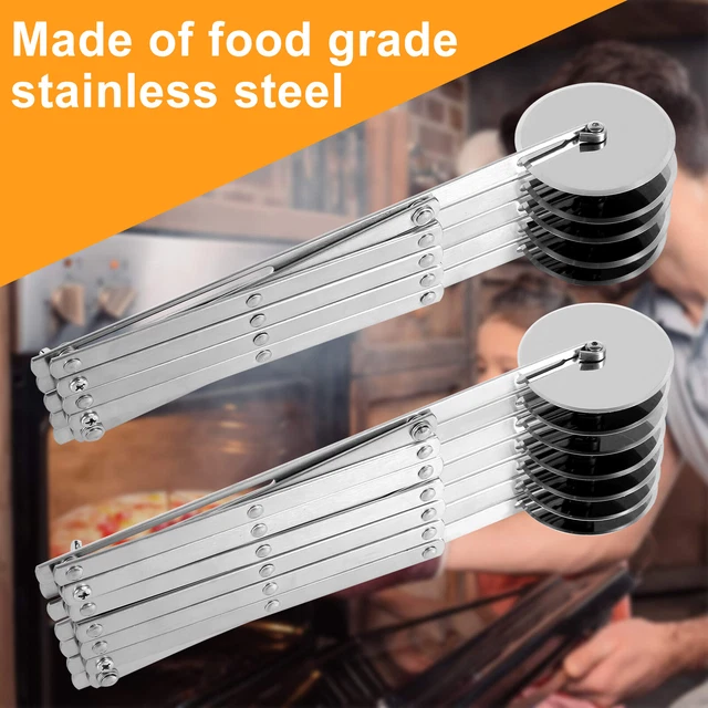 5/7 WHEEL PASTRY Cutter Wheel Expandable Pastry Wheel Slicer Stainless∽ ...