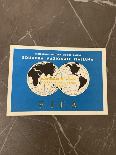 ITALY WORLD CUP 1954 FIFA Coupe Jules Rimet National Football Postcard ...