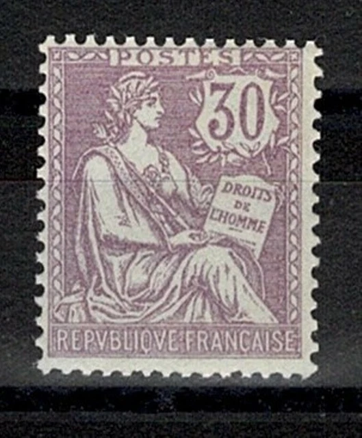 FRANCE STAMP TIMBRE N° 128 " MOUCHON RETOUCHE 30c VIOLET 1902 " NEUF xx ...