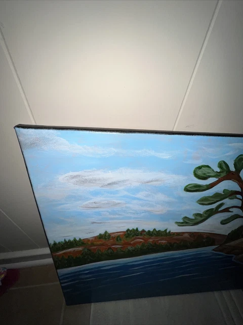 LARGE ORIGINAL PAINTINGS on canvas Canadian Water Landscape 30x24 ...