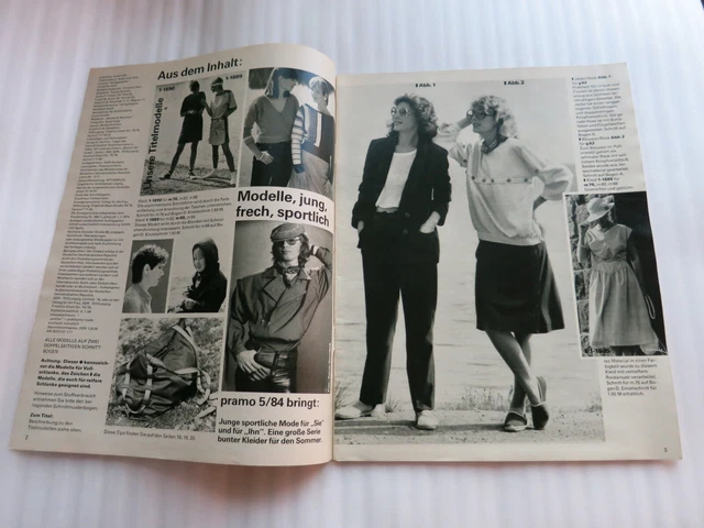 DDR PRAMO PRAKTISCHE Mode + Schnittmuster 4/1984 - Sommer Urlaub Jacke ...