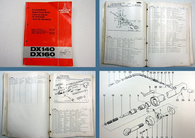DEUTZ DX 140 DX 160 Traktor Ersatzteilliste Original Spare Parts 05/ ...