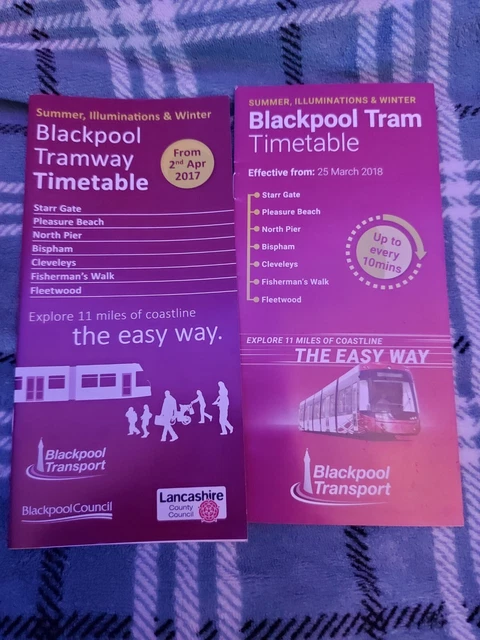 BLACKPOOL TRANSPORT TRAM Timetable ~ Tramway - Starr Gate to Fleetwood ...