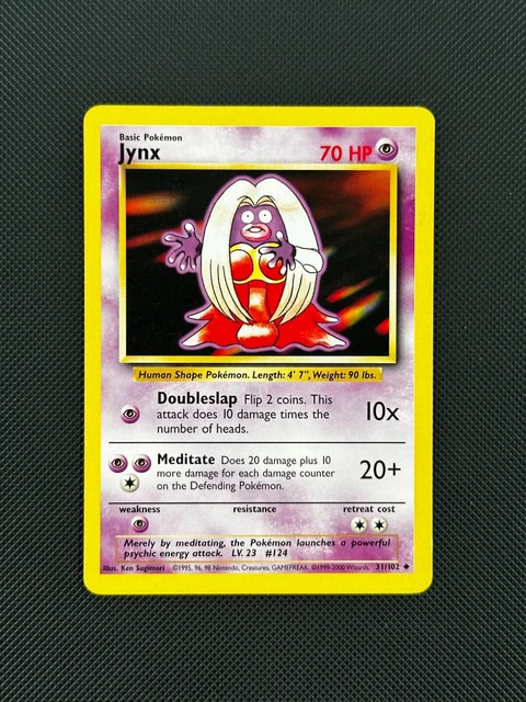 JYNX 31/102 4TH Print 1999-2000 Pokémon Card Base Set Uncommon WOTC NM EUR 6,51 - PicClick IT