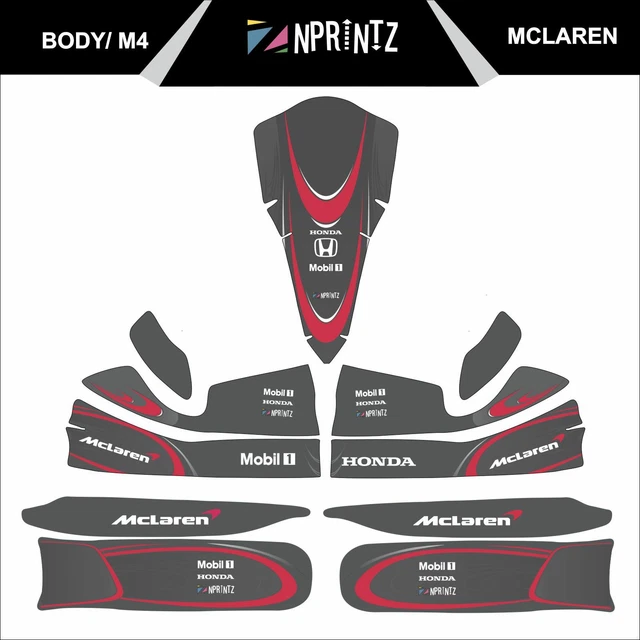 M4 MCLAREN STYLE Full Kart Sticker Kit - Karting - Otk - Evk M4 £69.95 ...