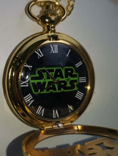 STAR WARS GOLD Fob Watch Sci Fi Films Series Movies TV Pocket Darth ...