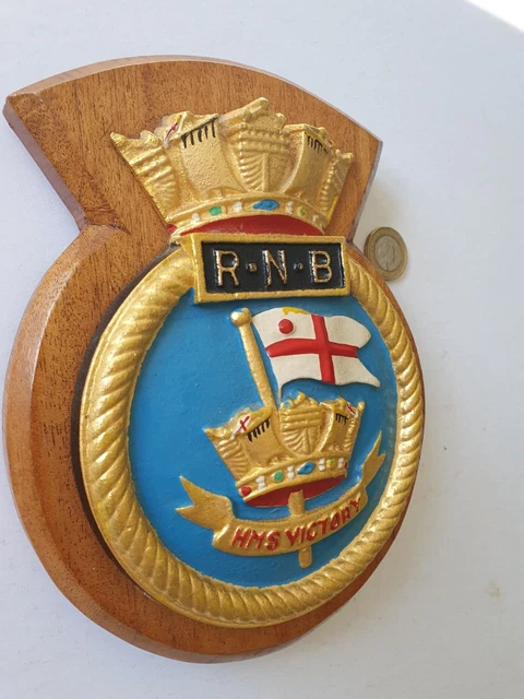 ORIGINAL SHIPS CREST R.N.B (HMS VICTORY) PORTSMOUTH METAL VERSION 8 x 6 ...