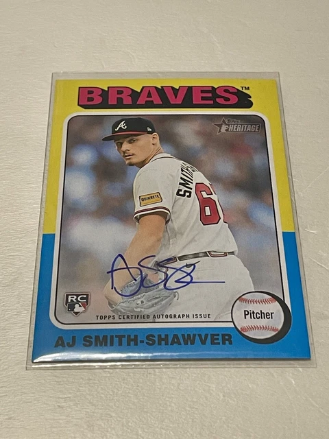 2024 TOPPS HERITAGE AJ Smith-Shawver Autografo Real One Atlanta Braves ...