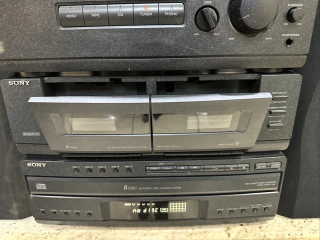 VINTAGE SONY LBT-D159 Stereo System EQ 5-CD Radio AM/FM Dual Cassette ...