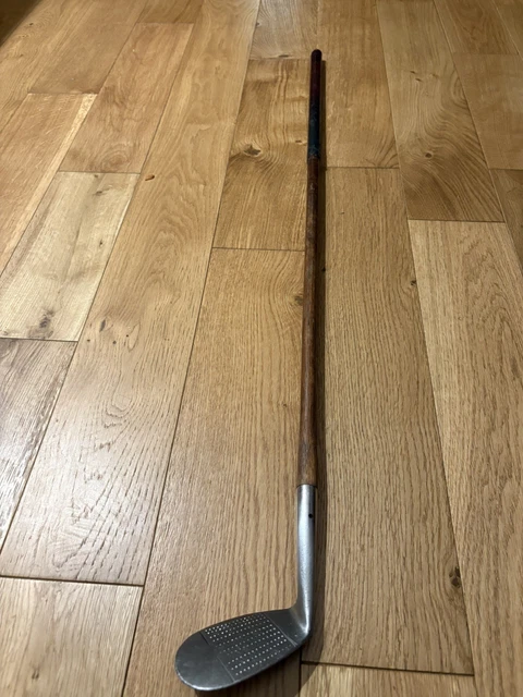 PIRIE “GLASGOW GOLF Co” Hickory Golf Club Rare Punch Dot Faced Mashie ...