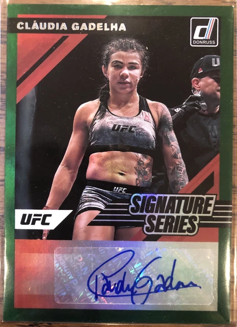 CLAUDIA GADELHA SIGNATURE Series Green Flood Car 2022 UFC Panini ...