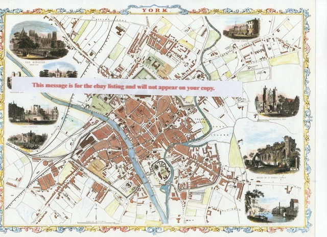AN 1990'S COPY of a 1830's map of York, (Approx. size A4). £4.95 ...